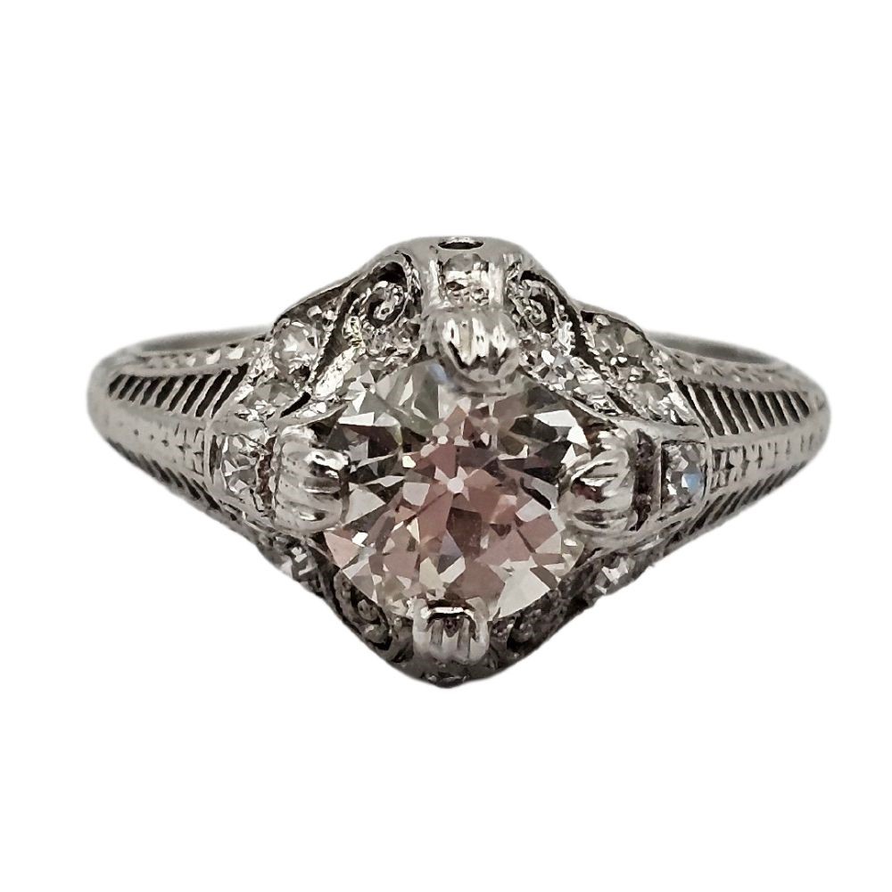 Buy Edwardian 1.37 ctw GIA Certified Diamond Platinum Engagement Ring ...