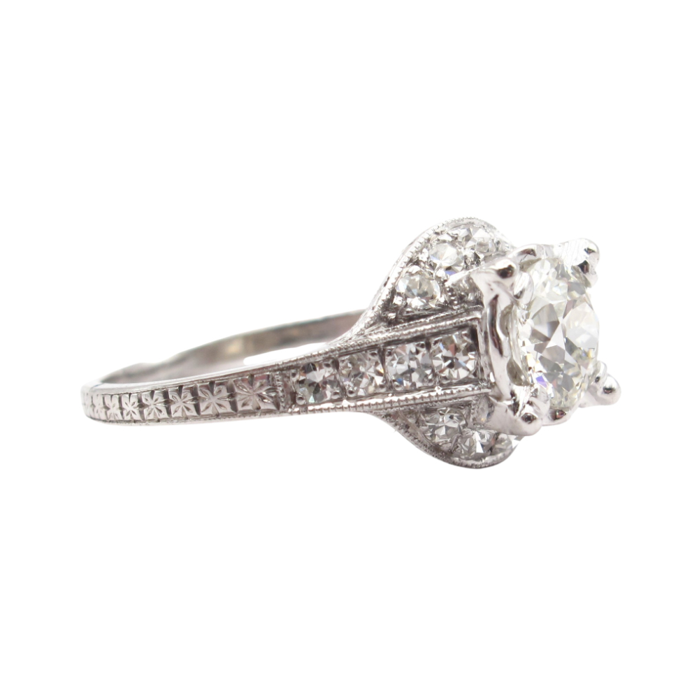 Buy Early 1900's European Diamond Engagement Ring 1.12 ctw GIA Platinum ...