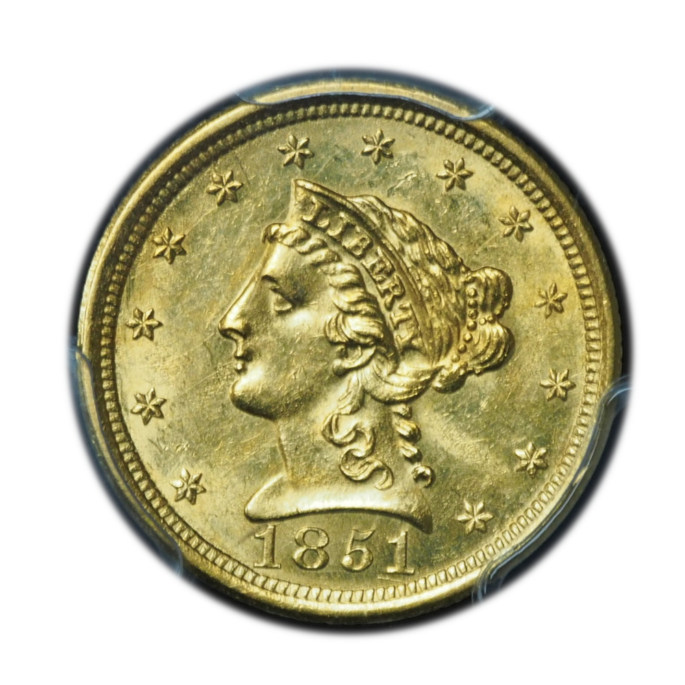 Buy 1851-O $2.5 Gold Liberty Head Quarter Eagle MS61 PCGS Online | Arnold Jewelers