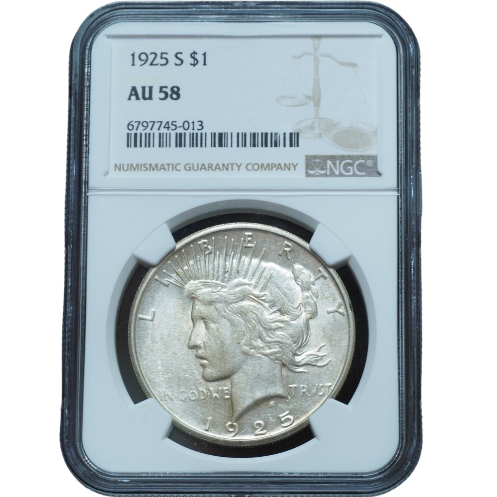 Buy 1925 S Peace Dollar AU58 NGC 013 Online | Arnold Jewelers