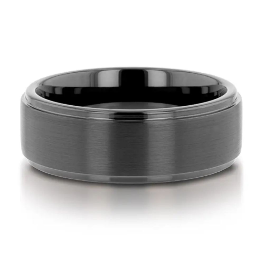 Buy ORION Black Raised Center Men's Wedding Band - Tungsten Online ...