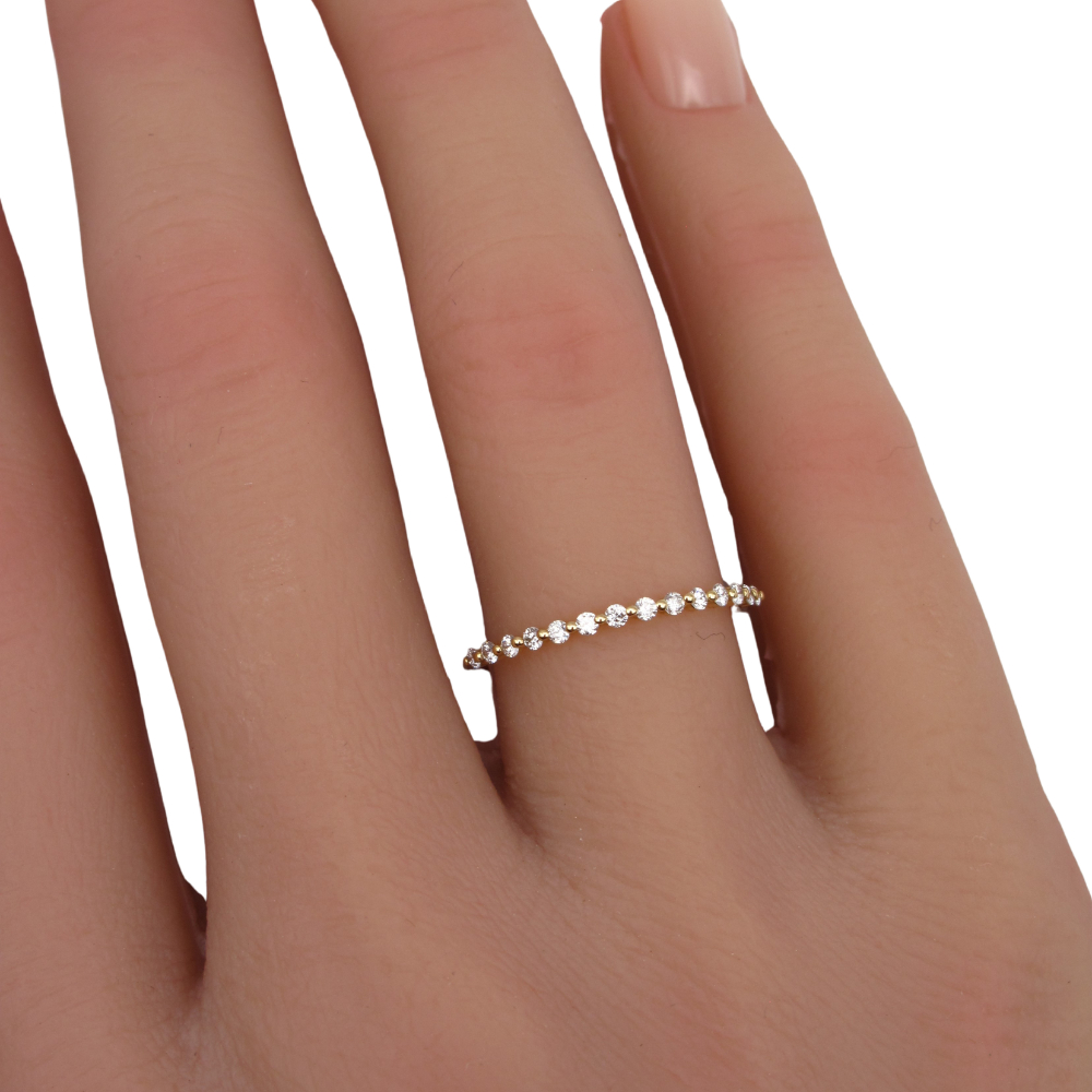 Buy Thin Diamond Stack Wedding Band .16 ctw 14k Yellow Gold Online ...