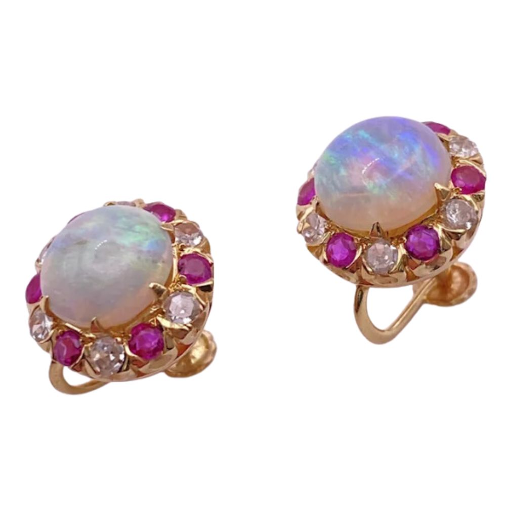 Opal screw back earrings store