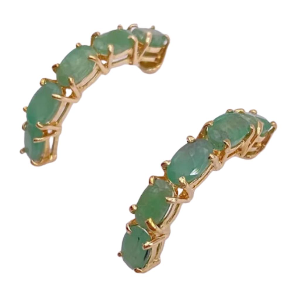 Buy Emerald Half Hoop Earrings Online | Arnold Jewelers