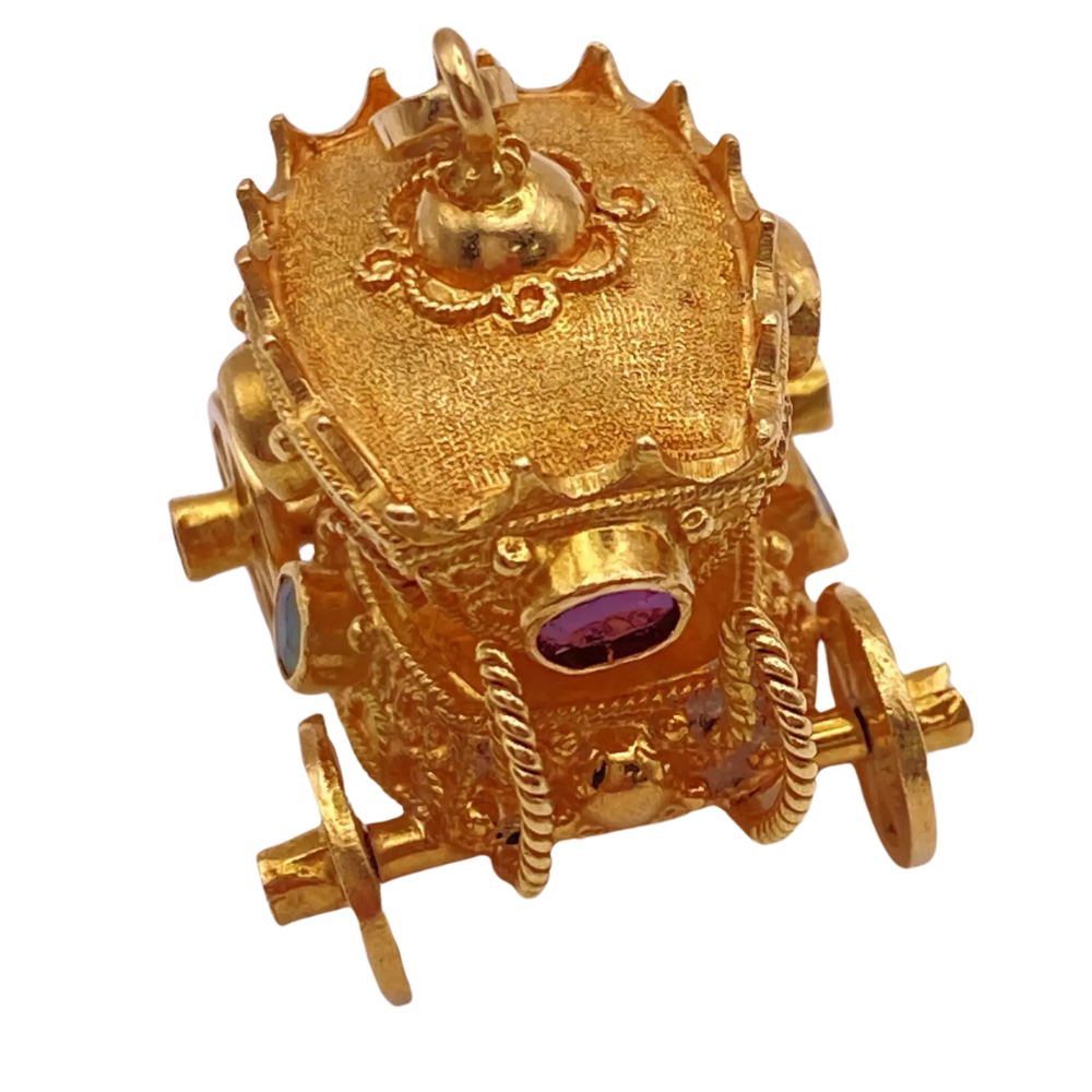 Buy BIG Moving Jeweled Coronation Coach 18K Gold Carriage Charm Online ...