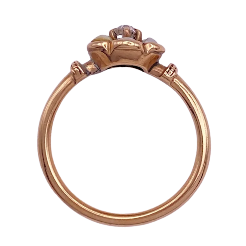 Buy Victorian Diamond & Seed Pearl Flower Ring 10K Online | Arnold Jewelers